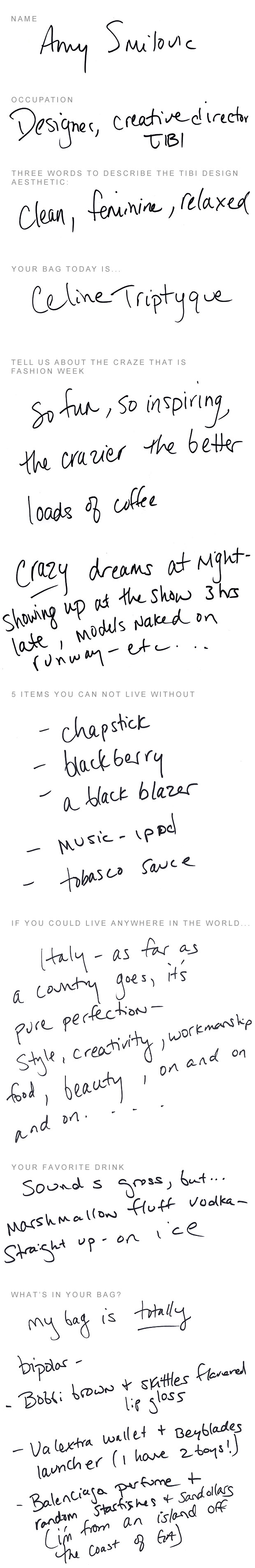 What’s In Her Bag: Amy Smilovic of Tibi - PurseBlog